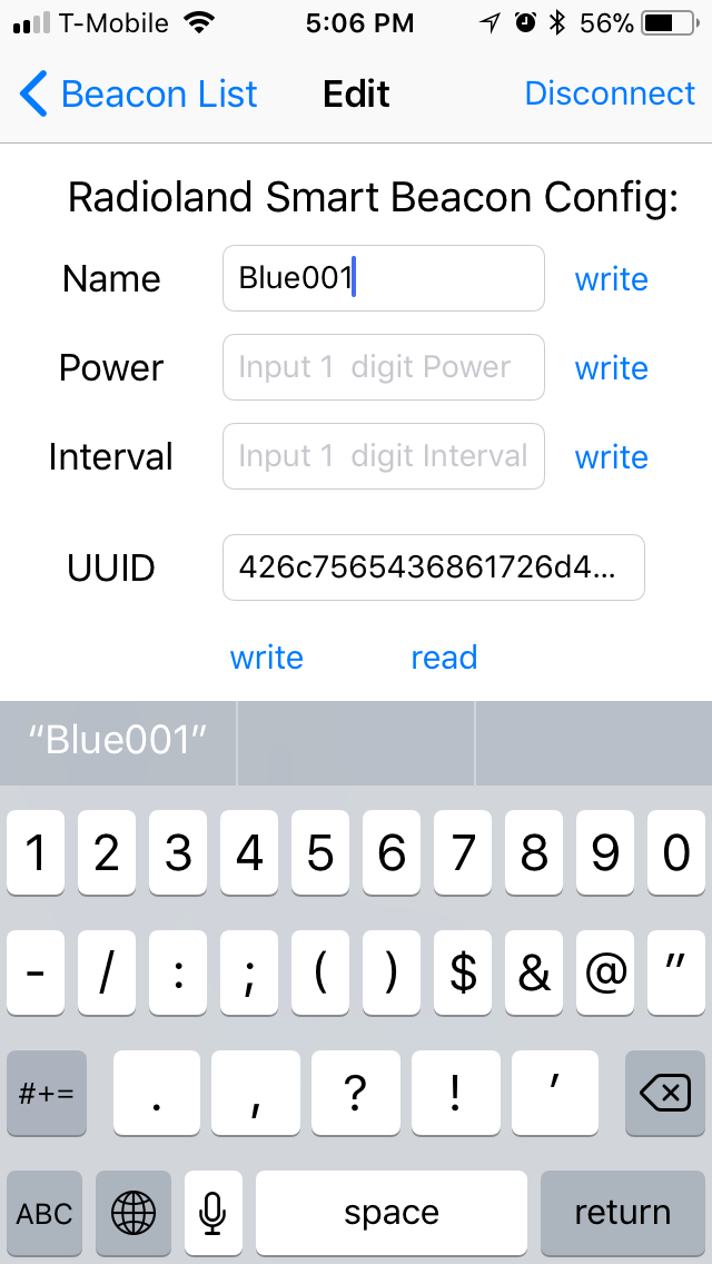 6 – entering new name on RL Beacon – Blue Charm Beacons