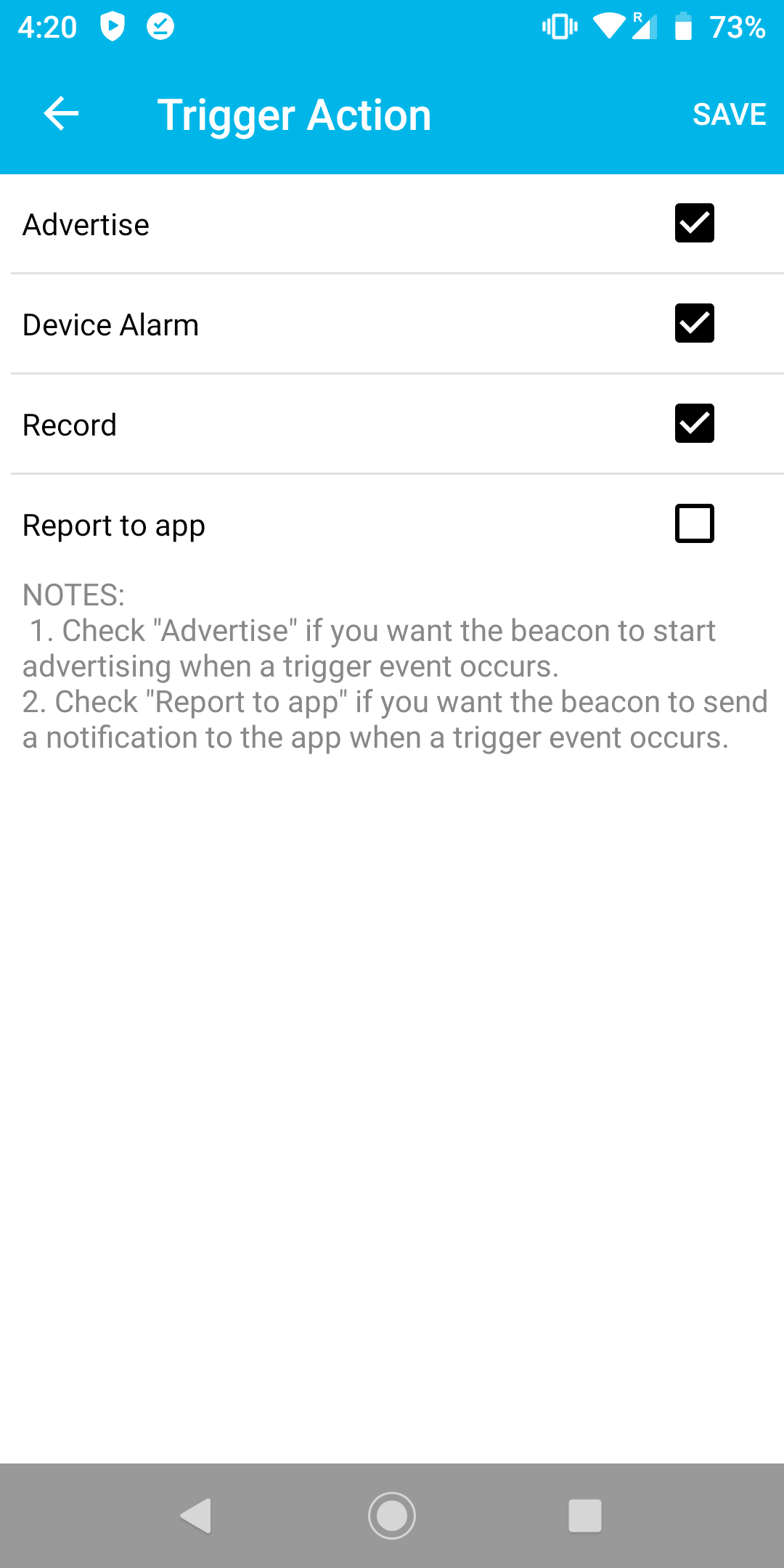 trigger action – Blue Charm Beacons